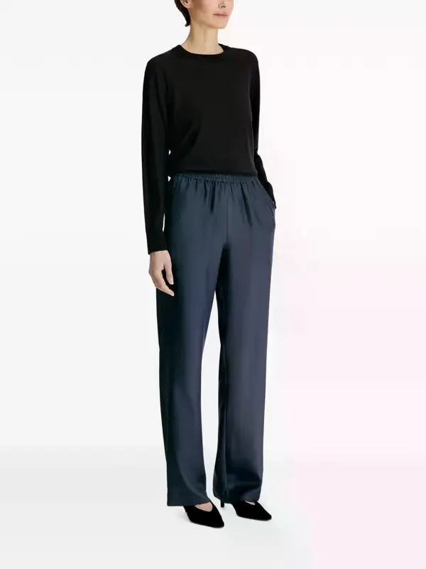 Loulou De Saison Alera Elasticated-waist Wide-leg Trousers - Blue