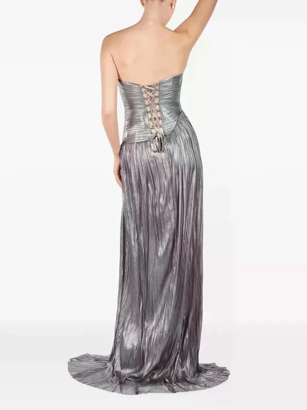 ANDREEA VENECIUC Touch Cut-out Plissé-effect Gown
