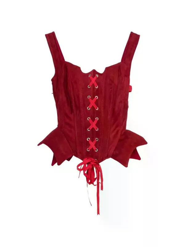 MITILIANE COUTURE Lace-up Suede Corset