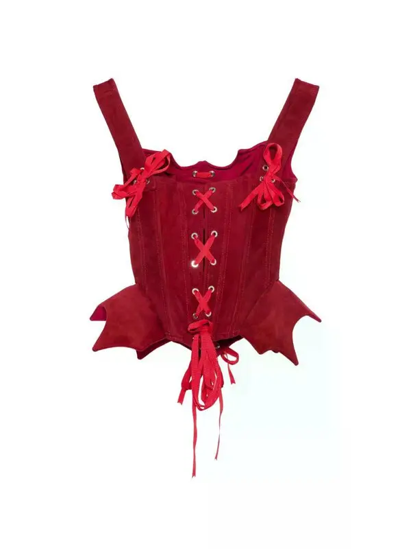MITILIANE COUTURE Lace-up Suede Corset