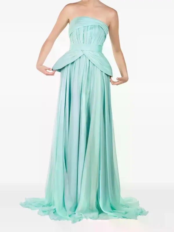 ANDREEA VENECIUC Sea Mist Peplum Gown