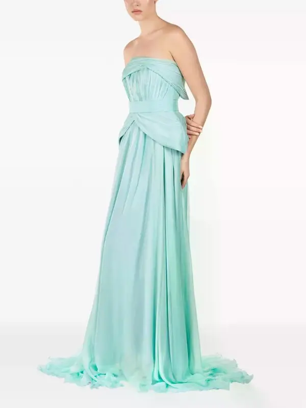 ANDREEA VENECIUC Sea Mist Peplum Gown