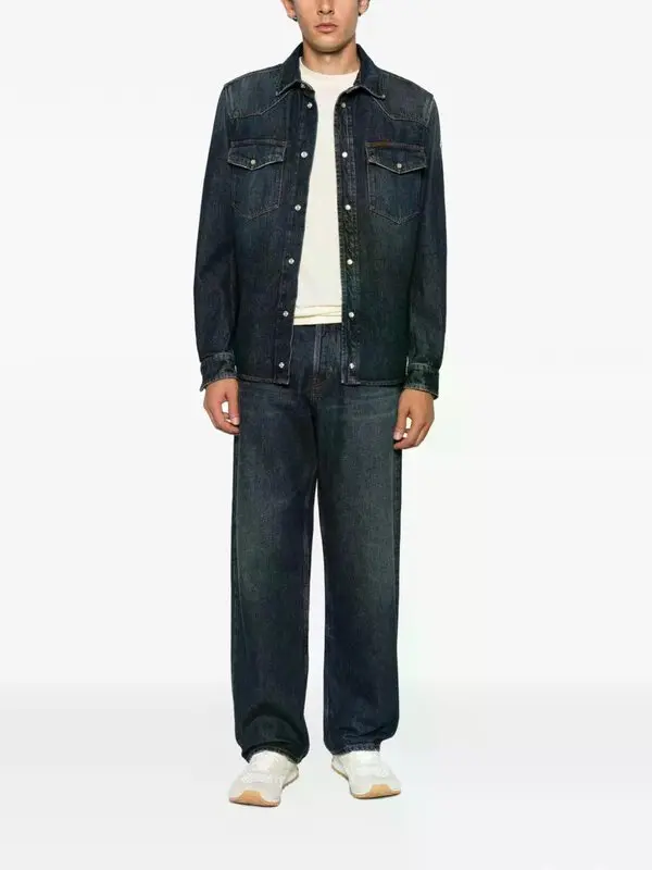 Moncler Stone-wash Denim Shirt