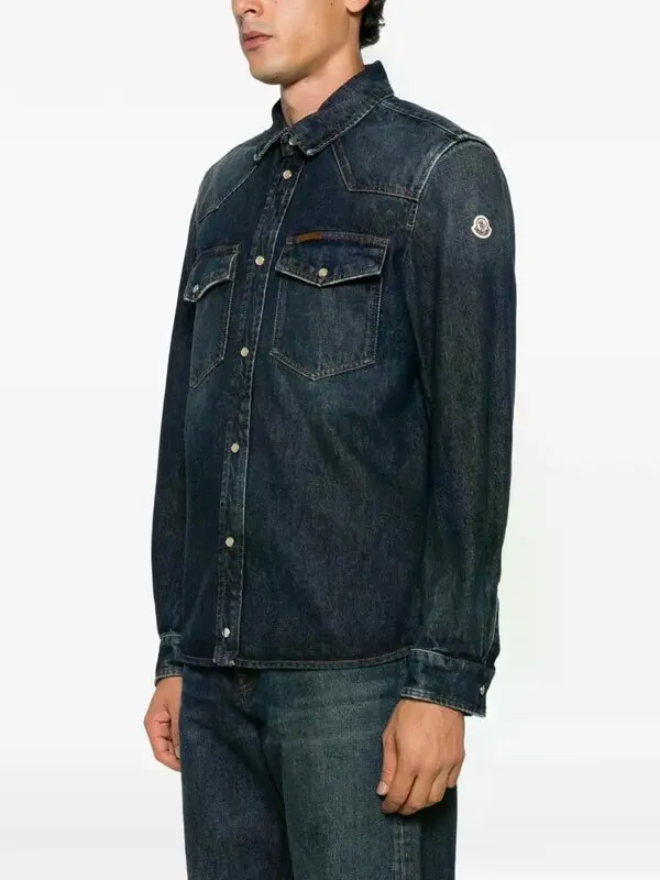 Moncler Stone-wash Denim Shirt