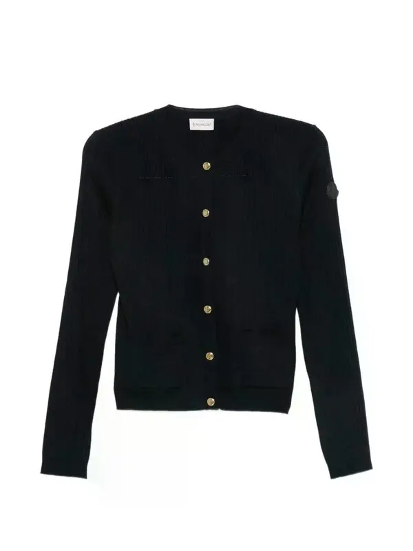 Moncler Ribbed-knit Logo-patch Cardigan