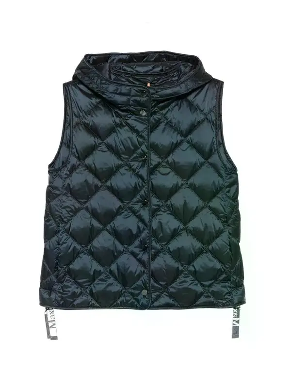 Max Mara Quilted Hooded Gilet - Blue