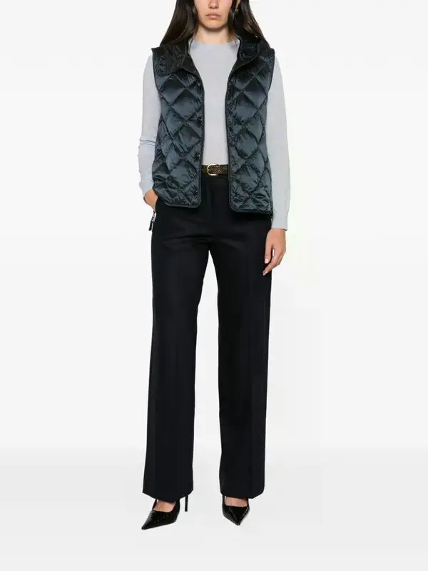 Max Mara Quilted Hooded Gilet - Blue