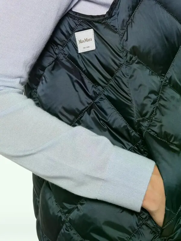 Max Mara Quilted Hooded Gilet - Blue