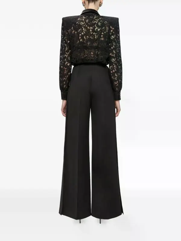 NISSA Satin Collar Lace Top
