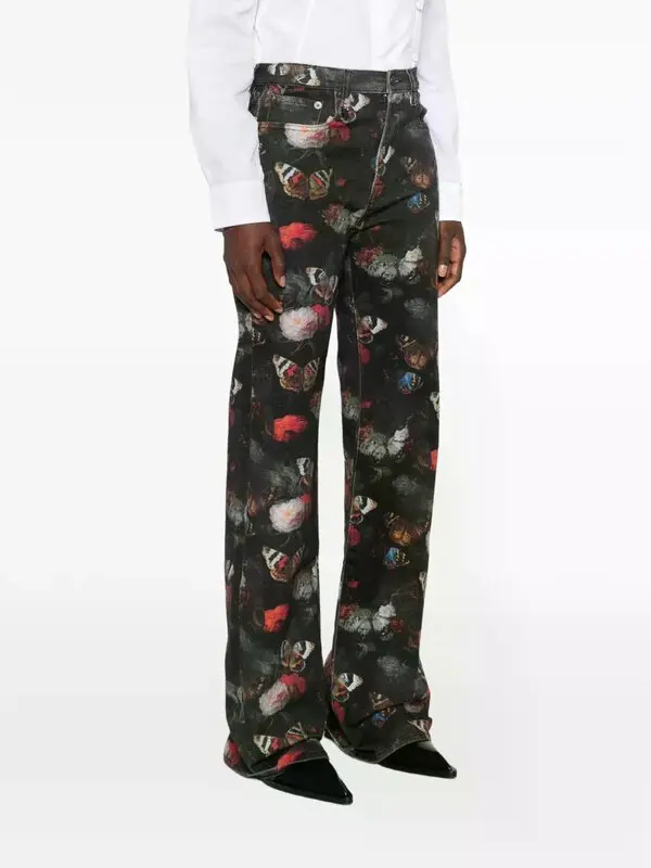 R13 Jane Butterfly-print Jeans