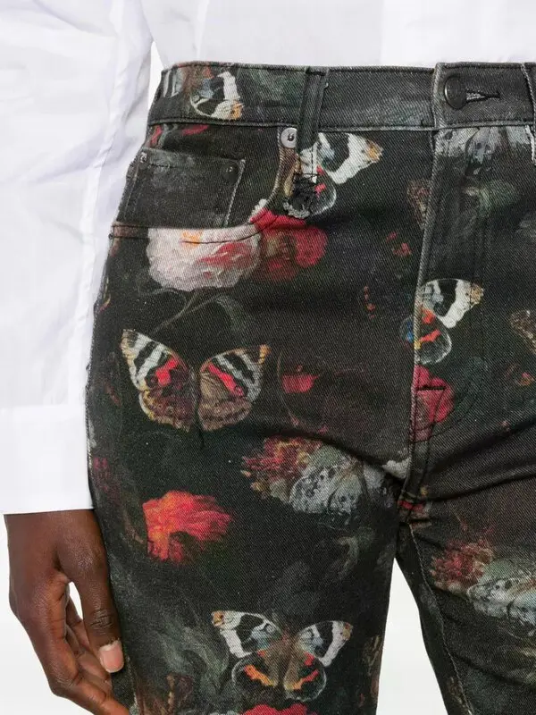 R13 Jane Butterfly-print Jeans