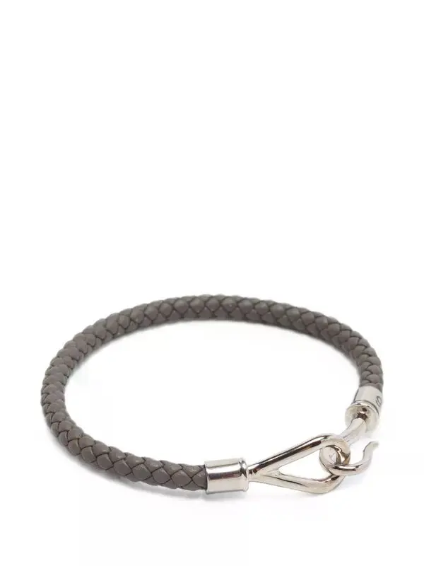 Hermès Jumbo H Braided Leather Bracelet