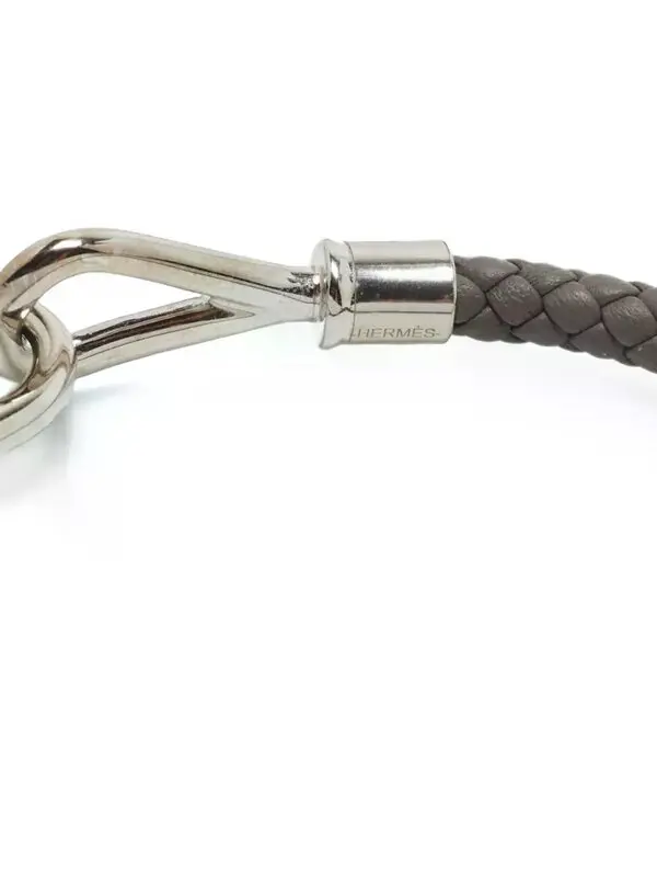 Hermès Jumbo H Braided Leather Bracelet