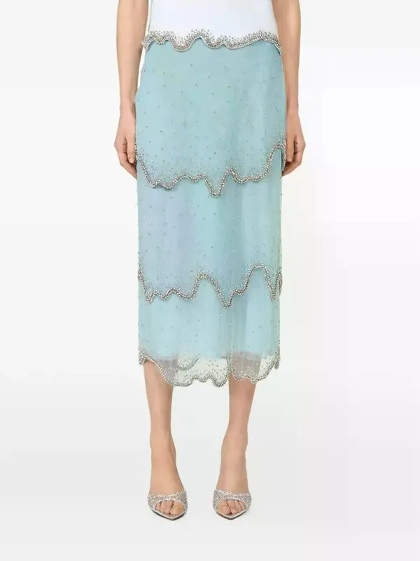 Costarellos Mirella Crystal-embellished Midi Skirt
