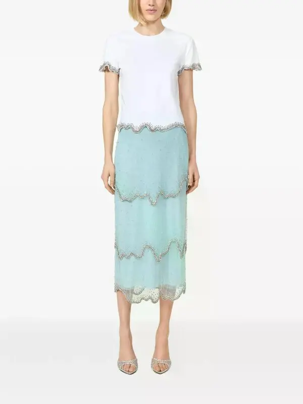 Costarellos Mirella Crystal-embellished Midi Skirt - Blue