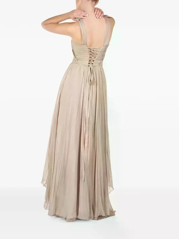 ANDREEA VENECIUC Whisper Pleated Silk Maxii Dress