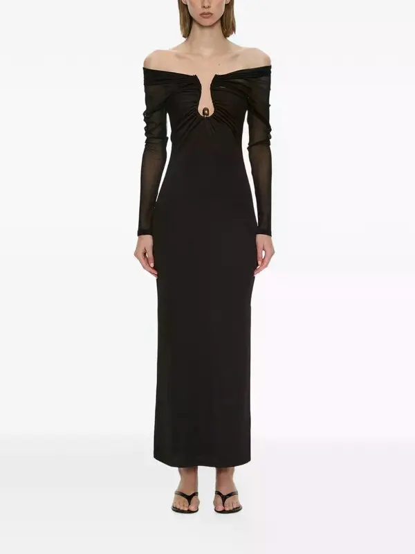 Christopher Esber Orbit Ruched Ribbed Maxi Dress