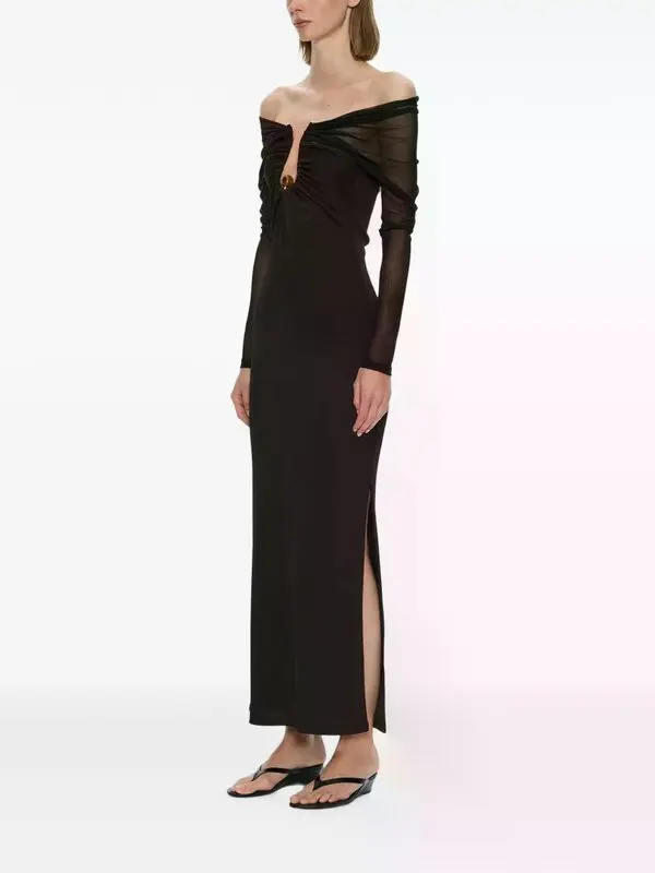 Christopher Esber Orbit Ruched Ribbed Maxi Dress