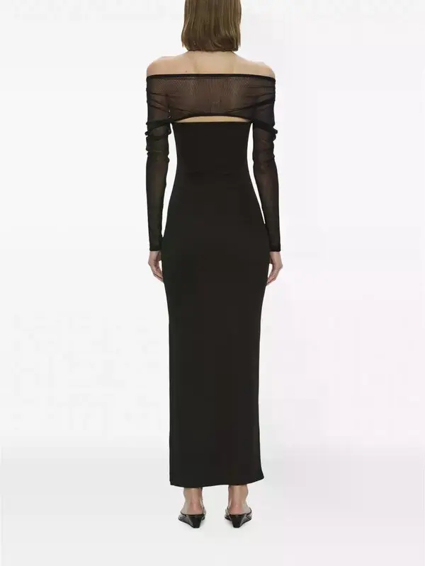 Christopher Esber Orbit Ruched Ribbed Maxi Dress