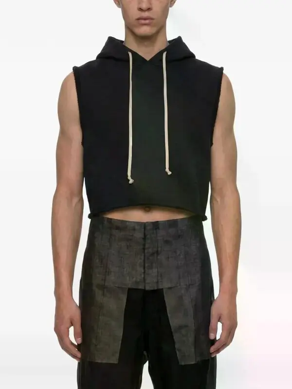 Rick Owens Cropped Sleeveless Hoodie