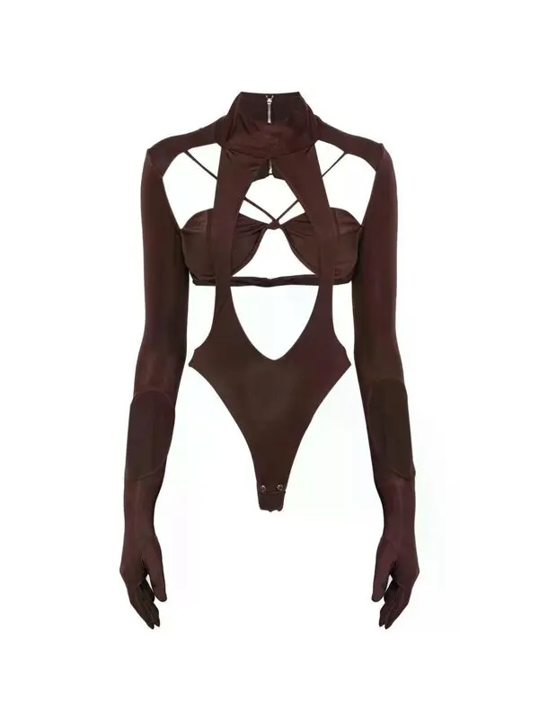 MITILIANE COUTURE Cut-out Gloved Bodysuit