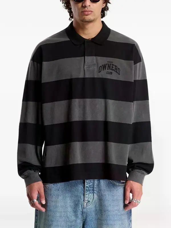REPRESENT Owners Club Horizontal-stripe Polo Shirt - Black