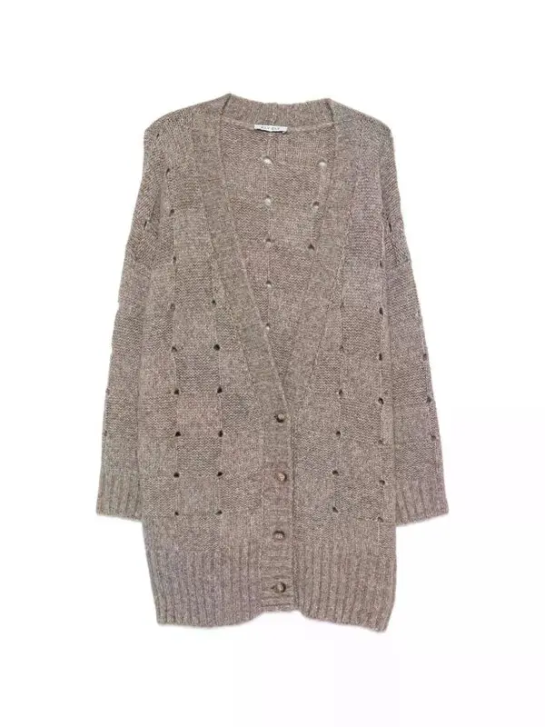 ELY ELY Check-knit Cardigan