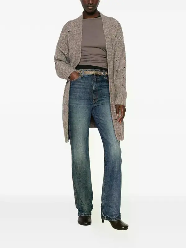 ELY ELY Check-knit Cardigan