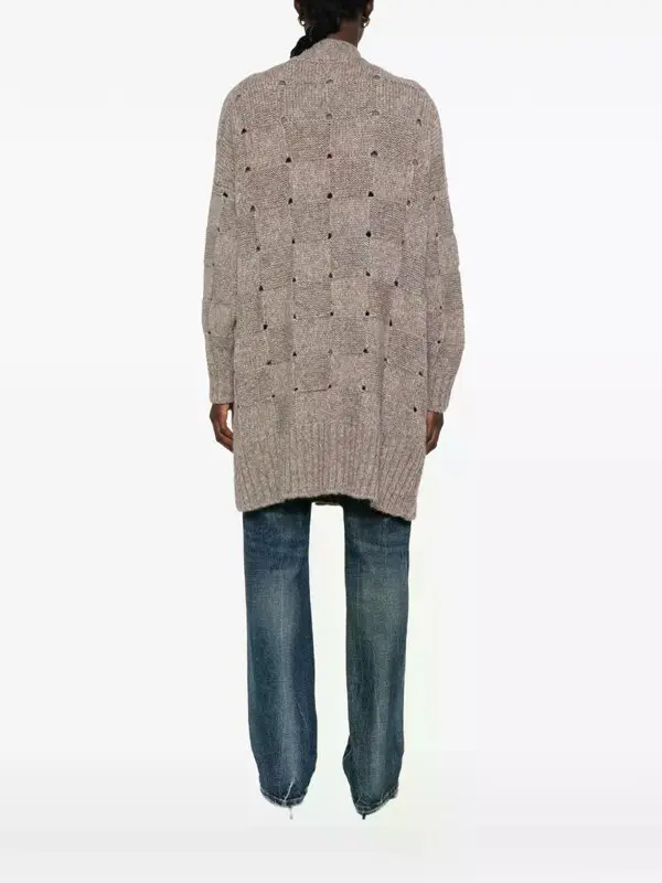 ELY ELY Check-knit Cardigan