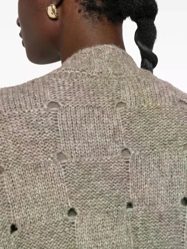 ELY ELY Check-knit Cardigan