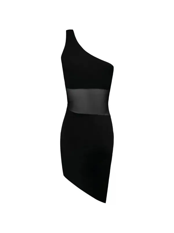 OW Mini Curve Asymmetrical Dress - Black