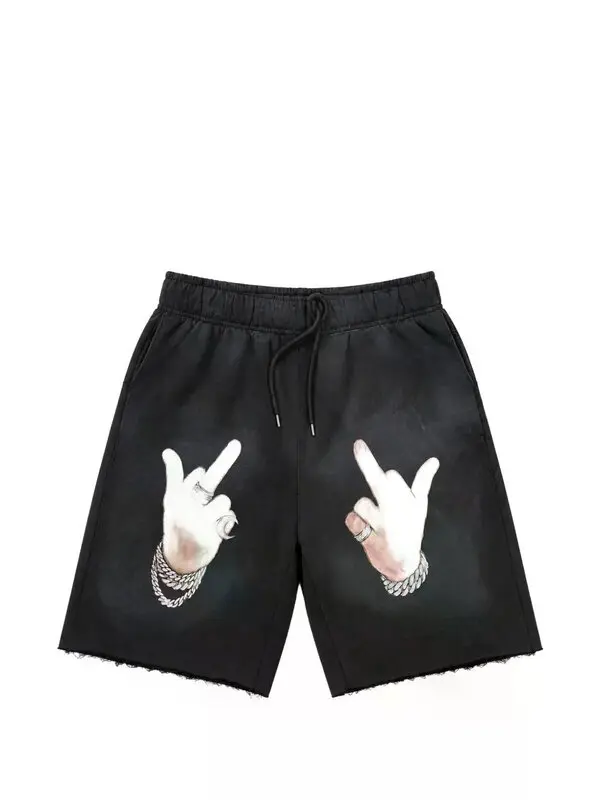 WARMAN Graphic-print Raw-cut Shorts