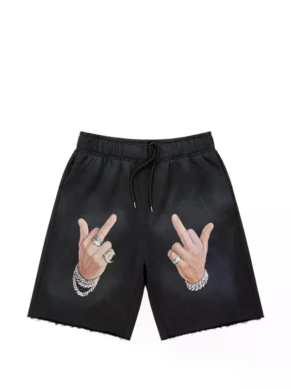 WARMAN Graphic-print Raw-cut Shorts
