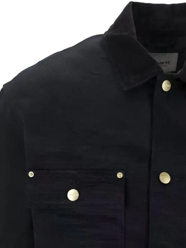 Carhartt Work In Progress Og Chore Corduroy-collar Logo-patch Jacket - Black