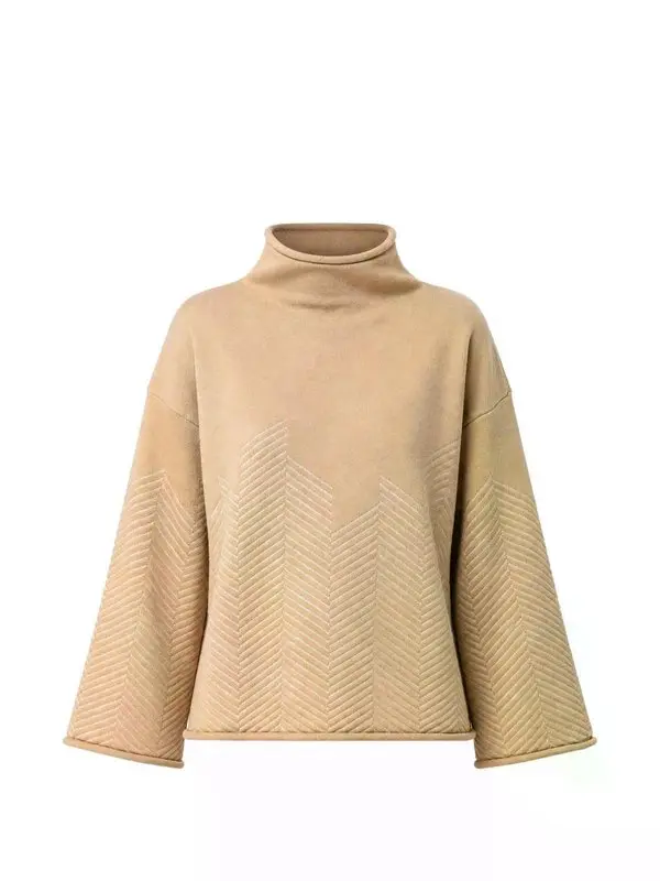 Liviana Conti Chevron-patterned High-neck Sweater - Neutrals