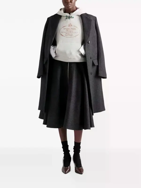 Prada Single-breasted Double Wool Coat