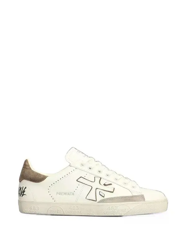 Premiata Steven Logo-patch Sneakers - Neutrals