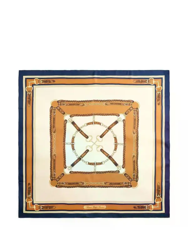 Ralph Lauren Equestrian-print Silk Scarf - Neutrals