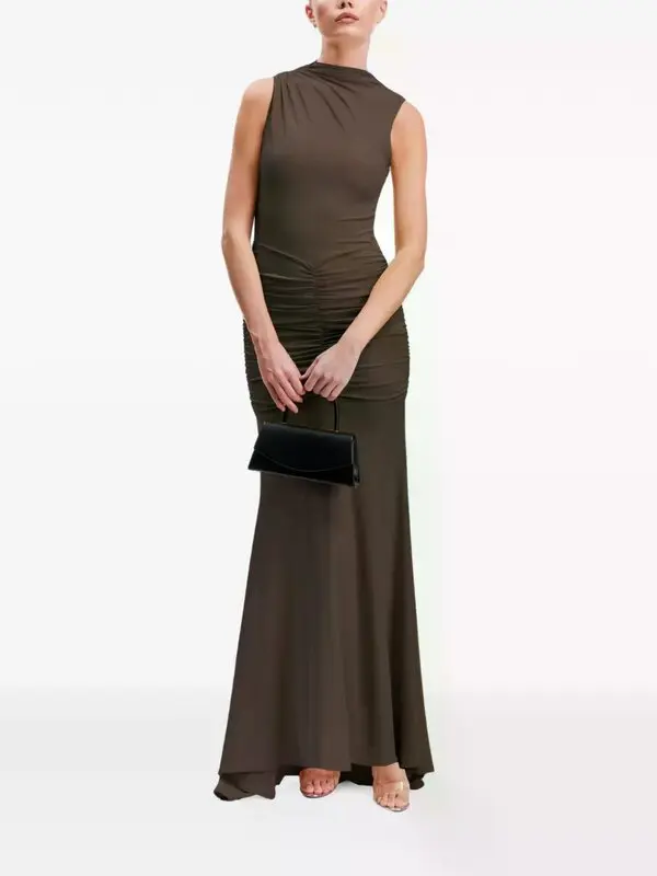 OW Elina Ruched Sleeveless Maxi Dress