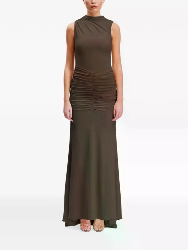 OW Elina Ruched Sleeveless Maxi Dress