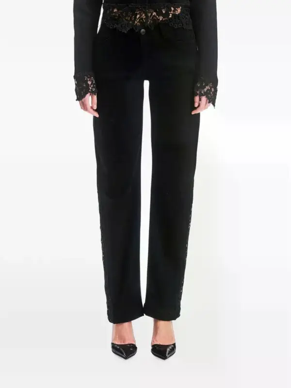 OW Lace-panel Straight-leg Jeans