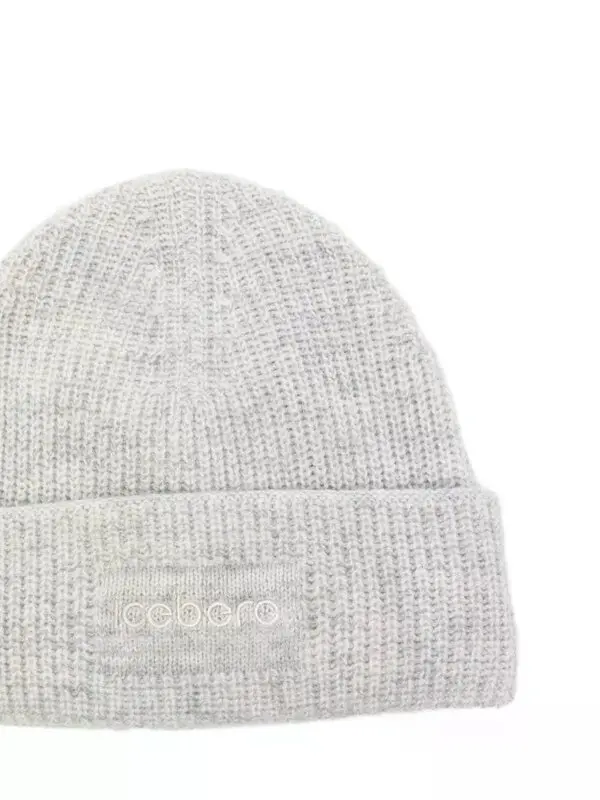 Iceberg Logo-patch Ribbed Beanie Hat