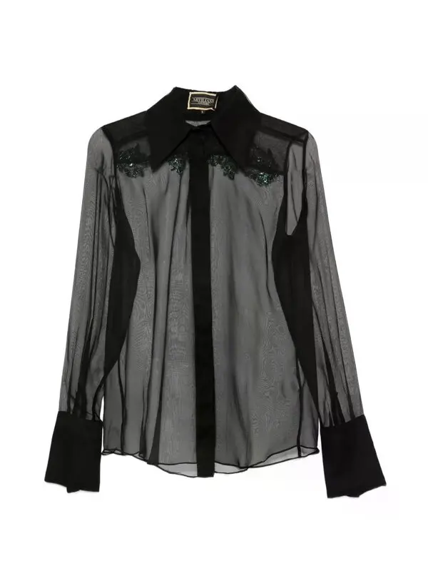 MITILIANE COUTURE Organza Lace-detail Shirt
