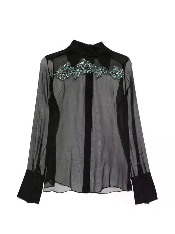 MITILIANE COUTURE Organza Lace-detail Shirt