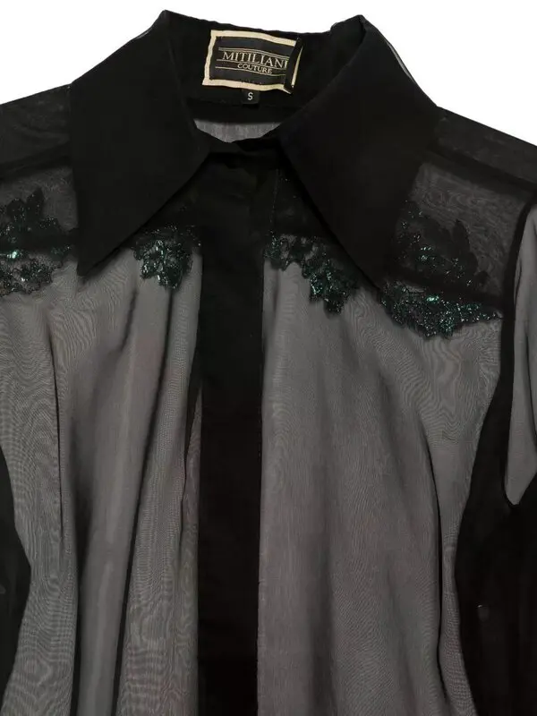MITILIANE COUTURE Organza Lace-detail Shirt