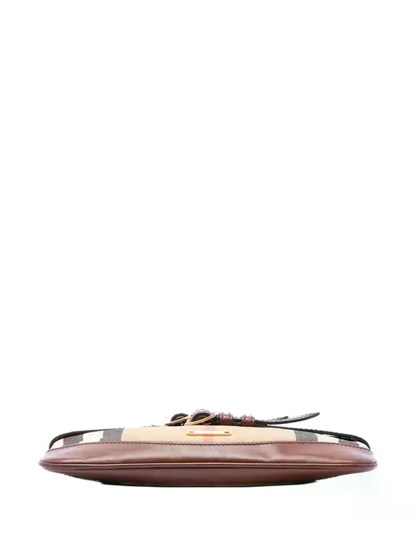 Burberry 2000-2017 House Check Canvas Bridle Peyton Crossbody Bag