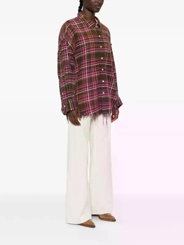 R13 Shredded-seam Drop-neck Shirt
