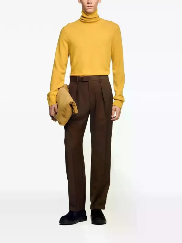 Sandro Wide-leg Wool Trousers - Brown