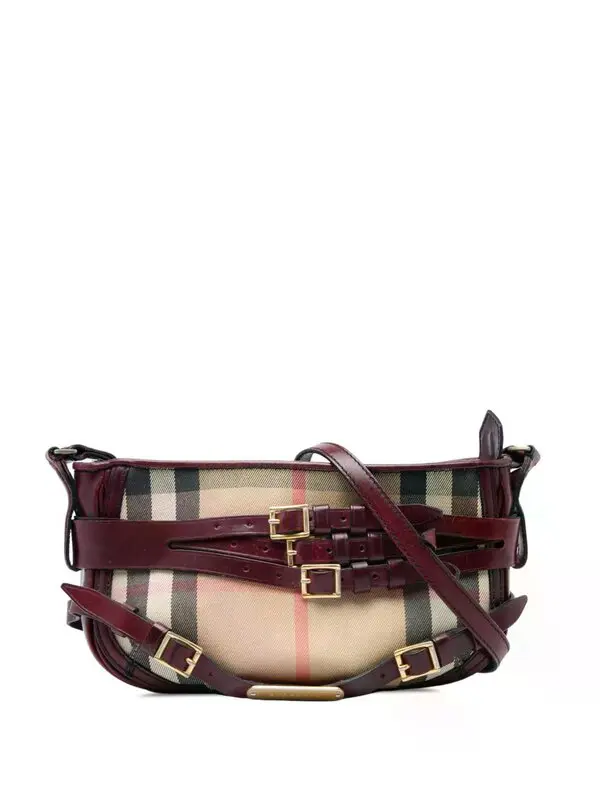 Burberry 2000-2017 House Check Canvas Bridle Langford Crossbody Bag
