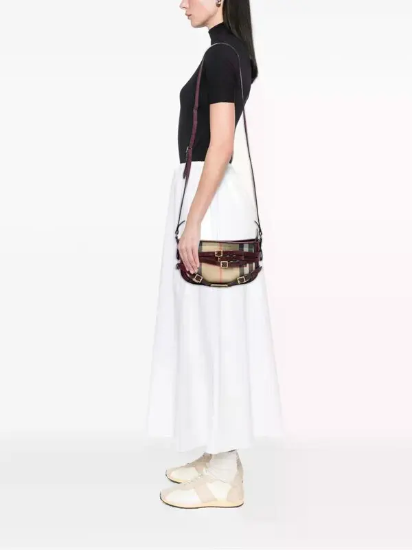 Burberry 2000-2017 House Check Canvas Bridle Langford Crossbody Bag